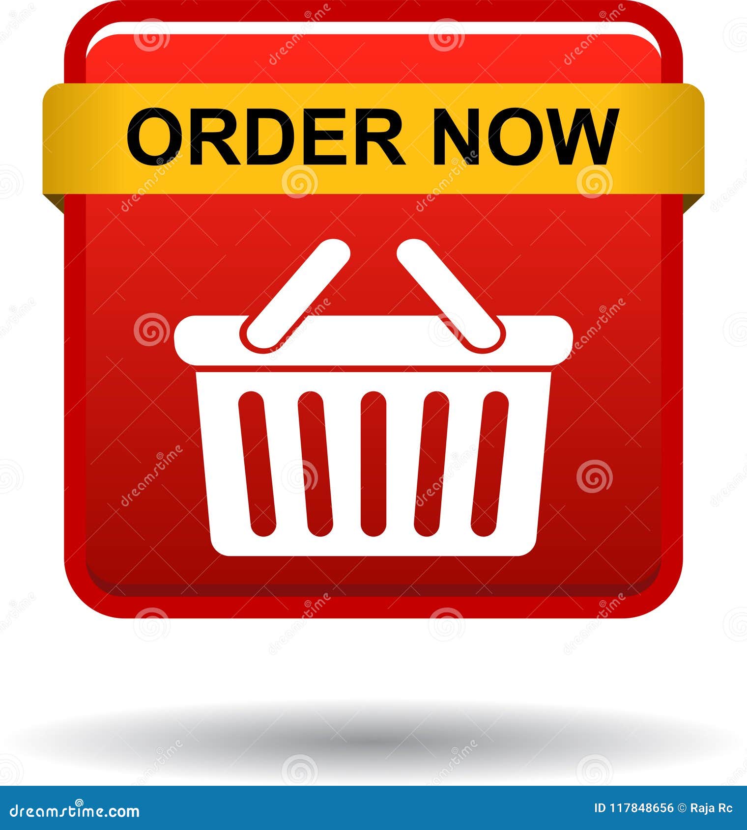 Order Now Icon Red Square Button Stock Vector - Illustration of buyer ...