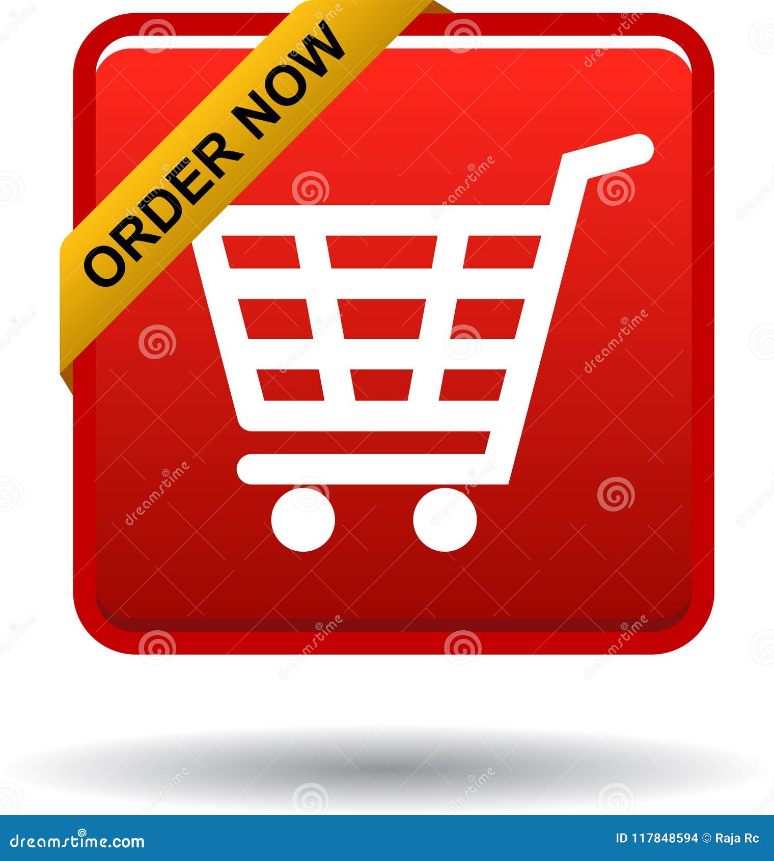 Order Now Icon Red Square Button Stock Vector - Illustration of ...