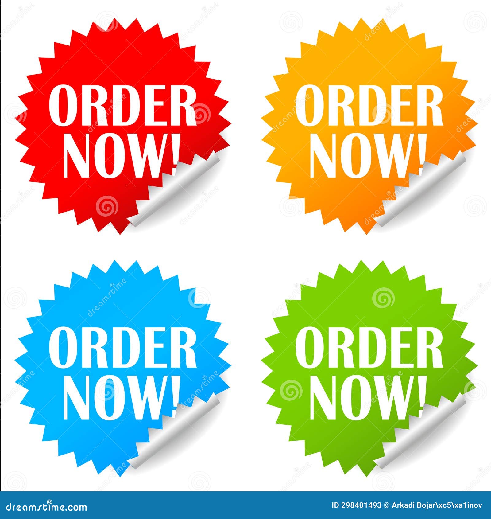Order Now Vector Sticker Set, Web Design Elements Stock Vector ...
