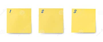 1, 2, and 3 Order Numbers on Blank Sticky Notes, Priority, Process, or ...