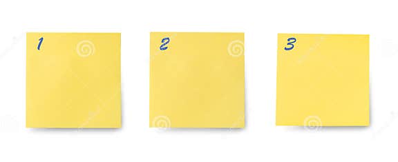 1, 2, and 3 Order Numbers on Blank Sticky Notes, Priority, Process, or ...