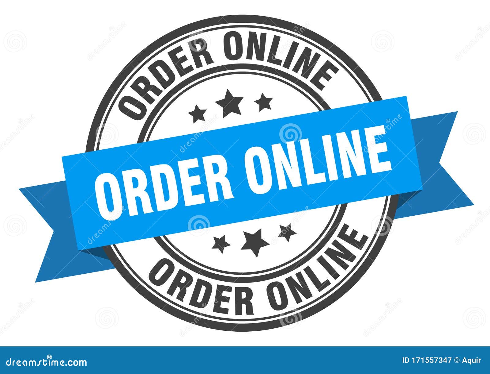 Order Online Label. Order Online Round Band Sign Stock Vector ...