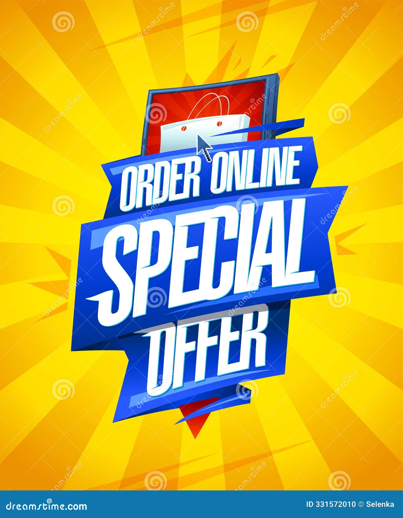 Order Online Special Offer Banner Mock-up Stock Illustration ...