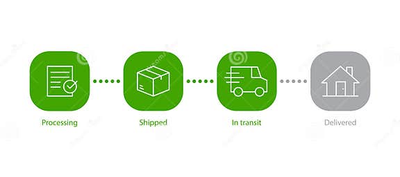 Order Parcel Processing Delivery Icon, Track and Trace Processing ...