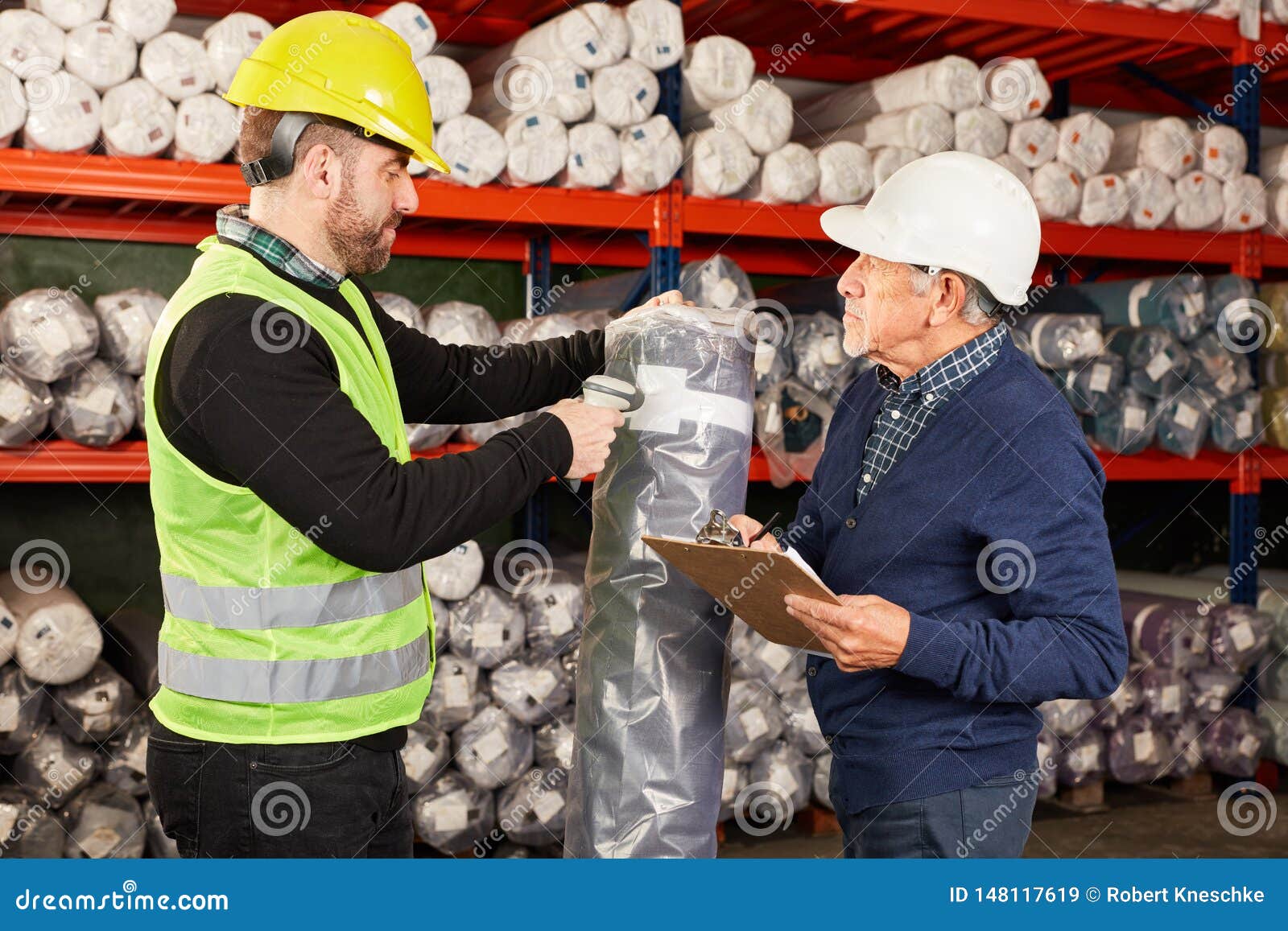 Picker and a Colleague in the Shipping Warehouse Stock Image - Image of ...