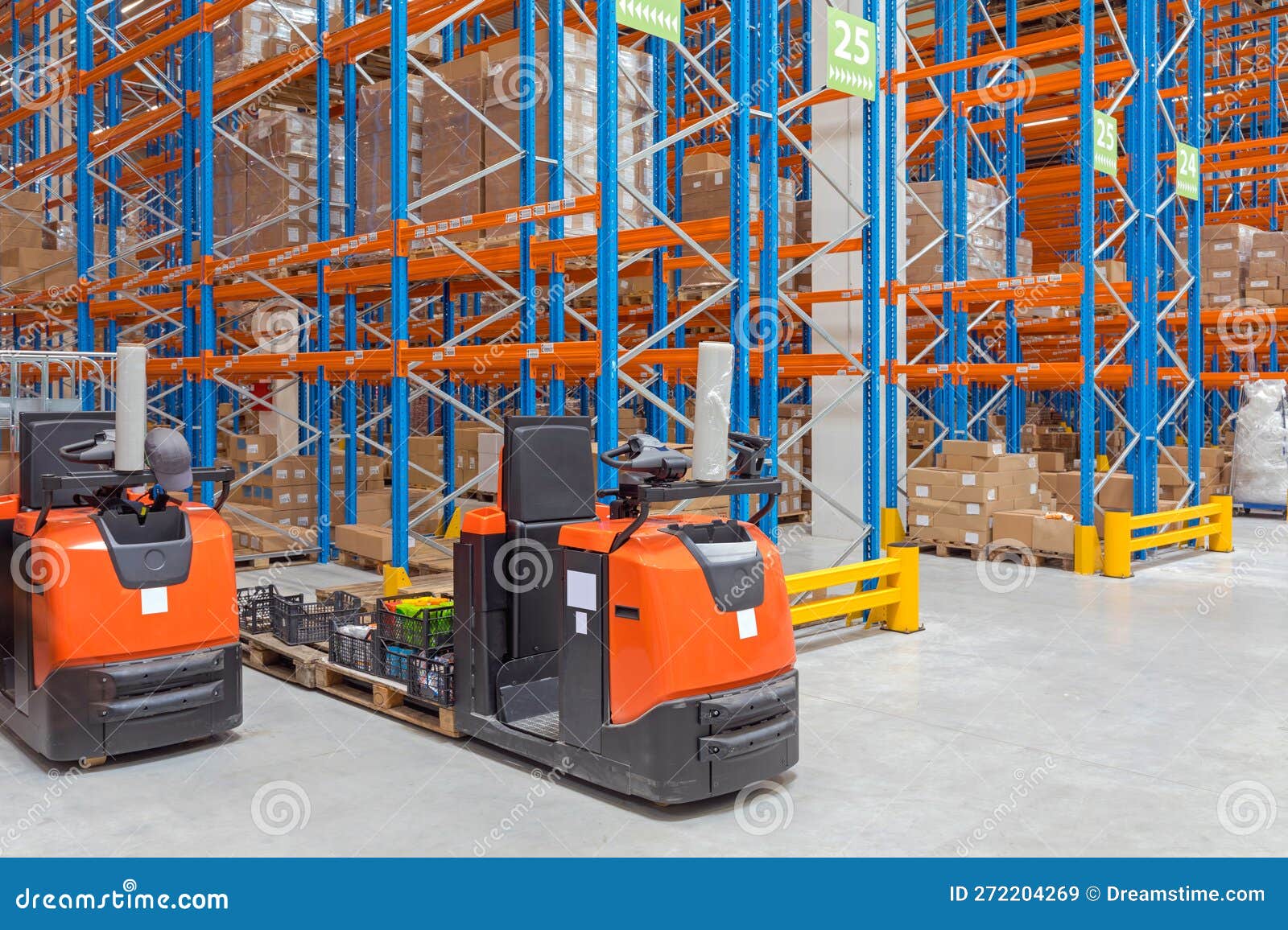 Order Picker Trucks stock image. Image of pallet, orange - 272204269
