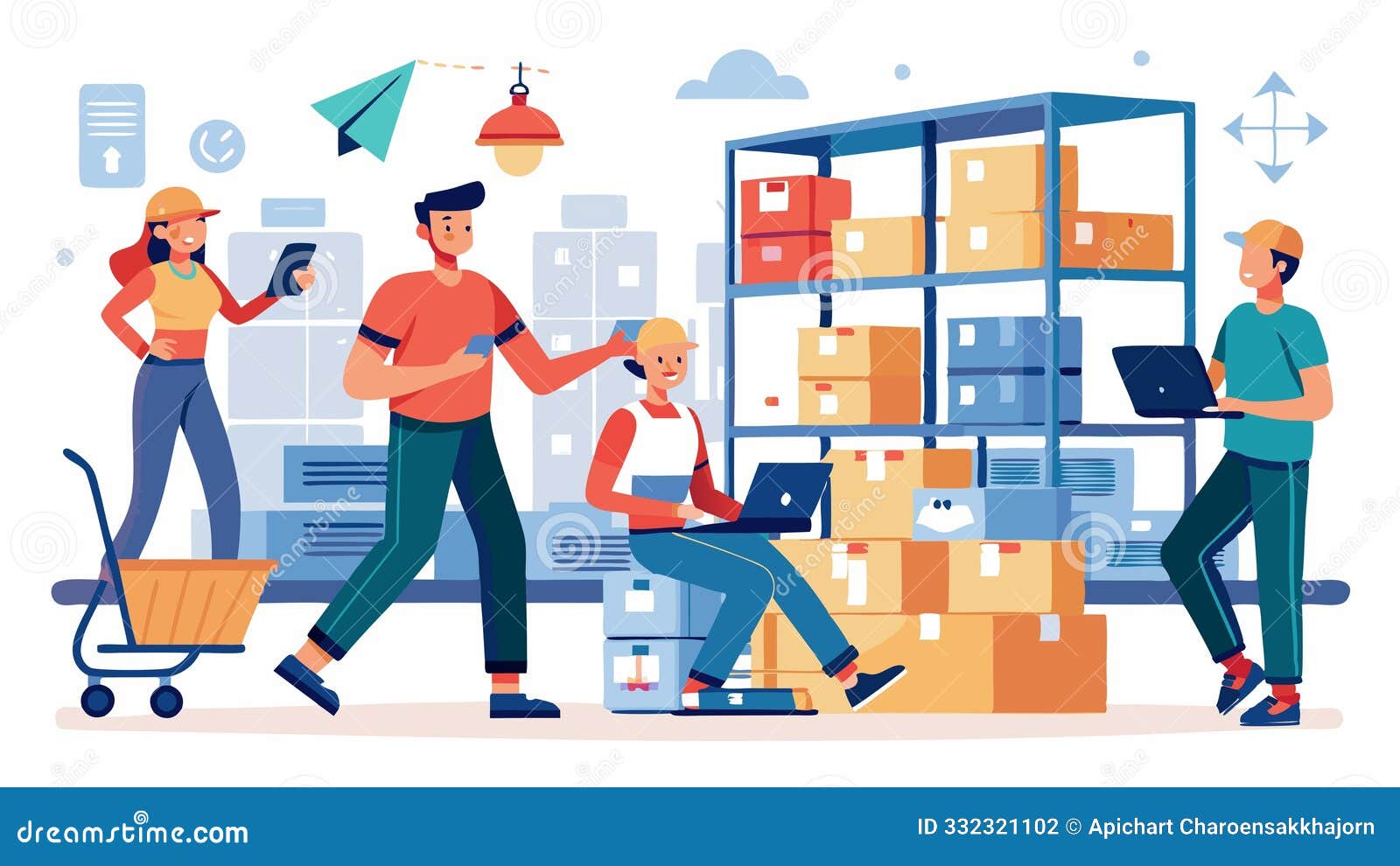 Order Pickers Navigate the Warehouse with Precision, Selecting the ...