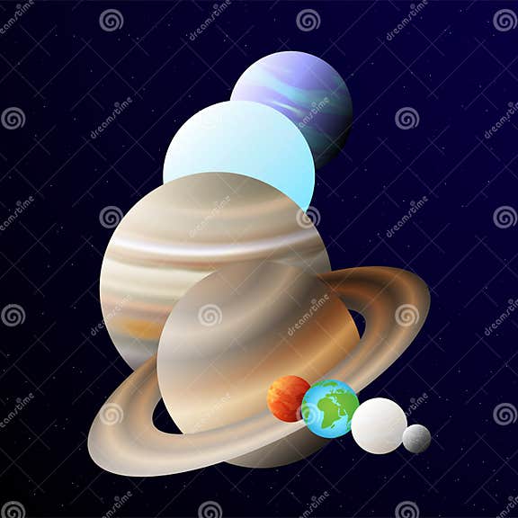 Order of the Planets of the Solar System Abstract Colorful Illustration ...