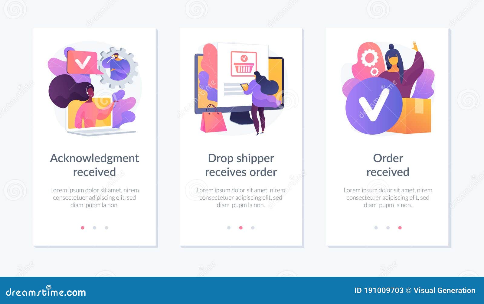 Order Processing App Interface Template. Stock Vector - Illustration of ...