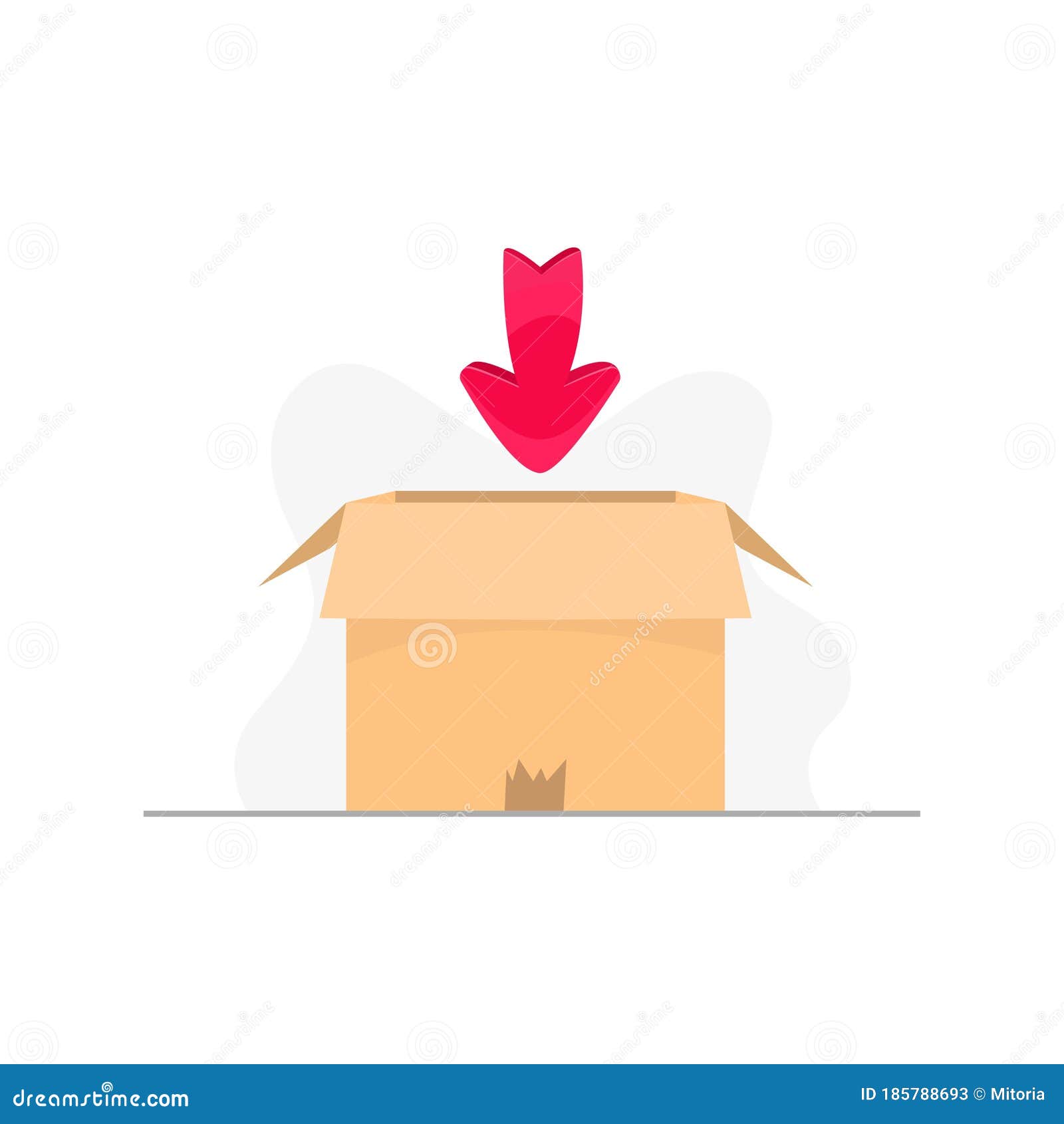Order Processing with Bright Red Arrow and Box Stock Vector ...