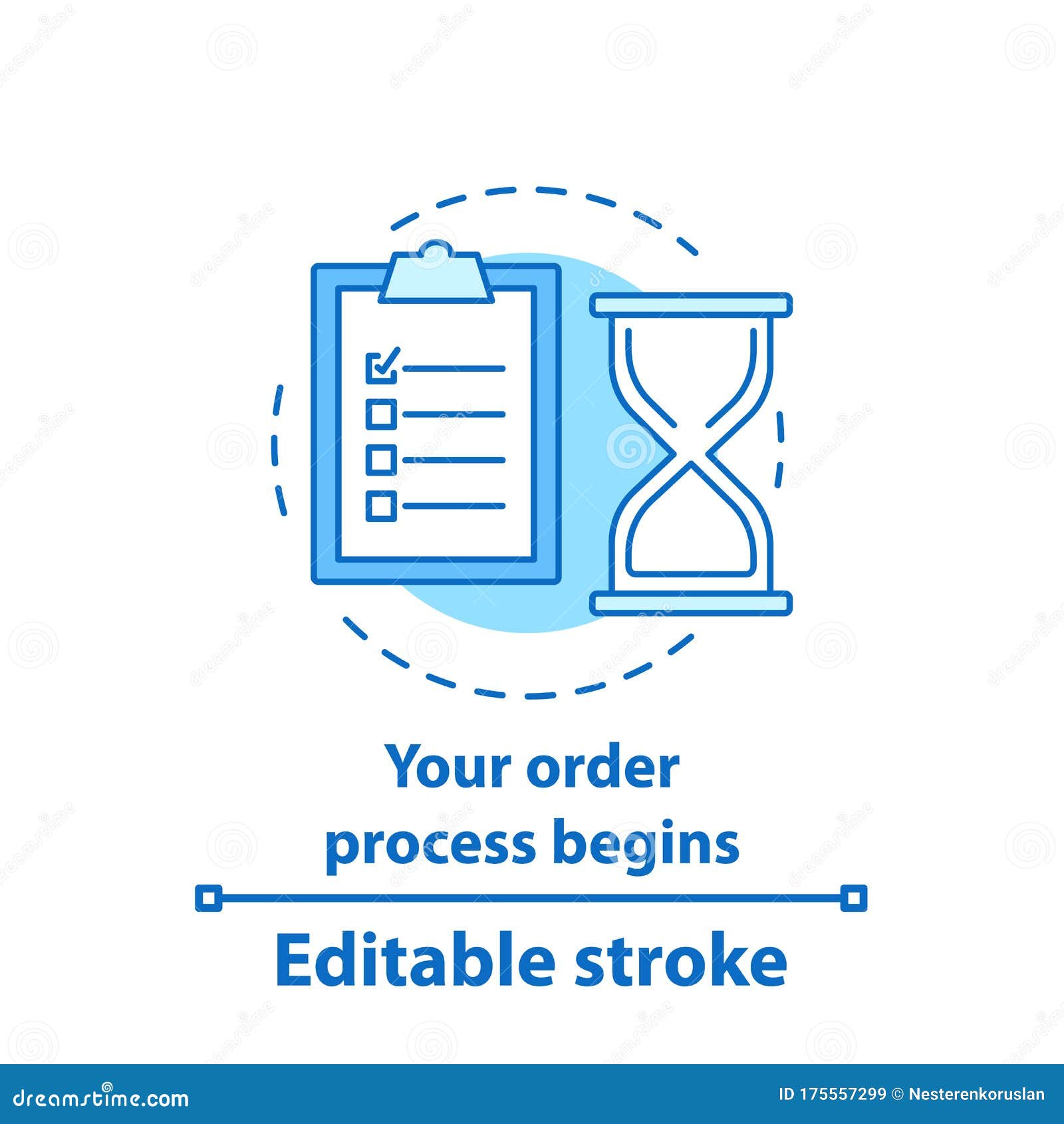 Order Processing Concept Icon Stock Vector - Illustration of check ...