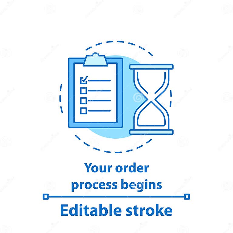 Order Processing Concept Icon Stock Vector - Illustration of check ...