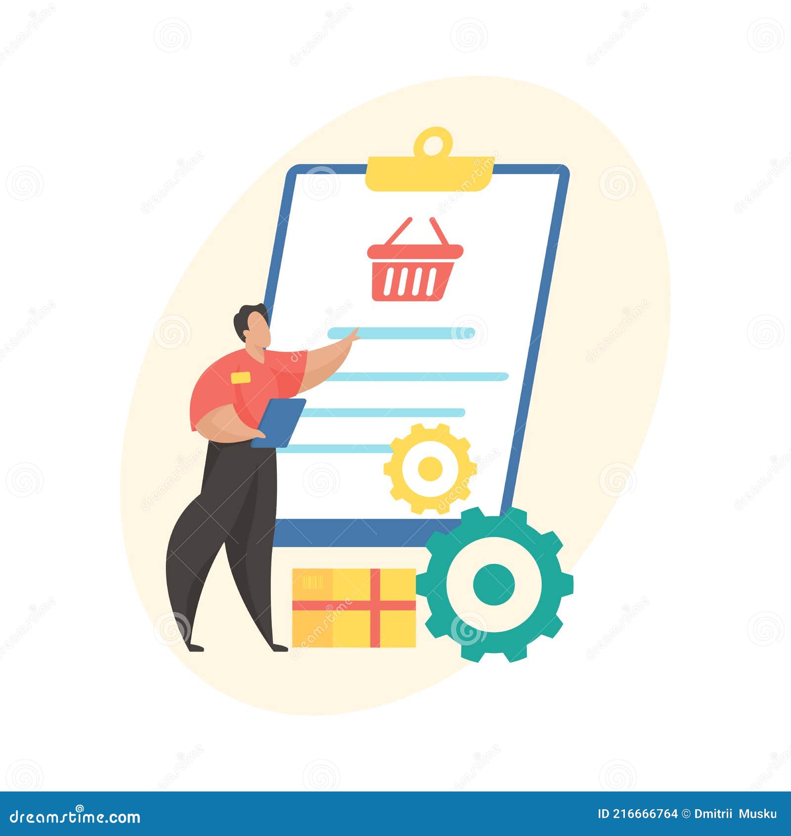Order Processing Flat Vector Illustration. Mobile Shopping Application ...