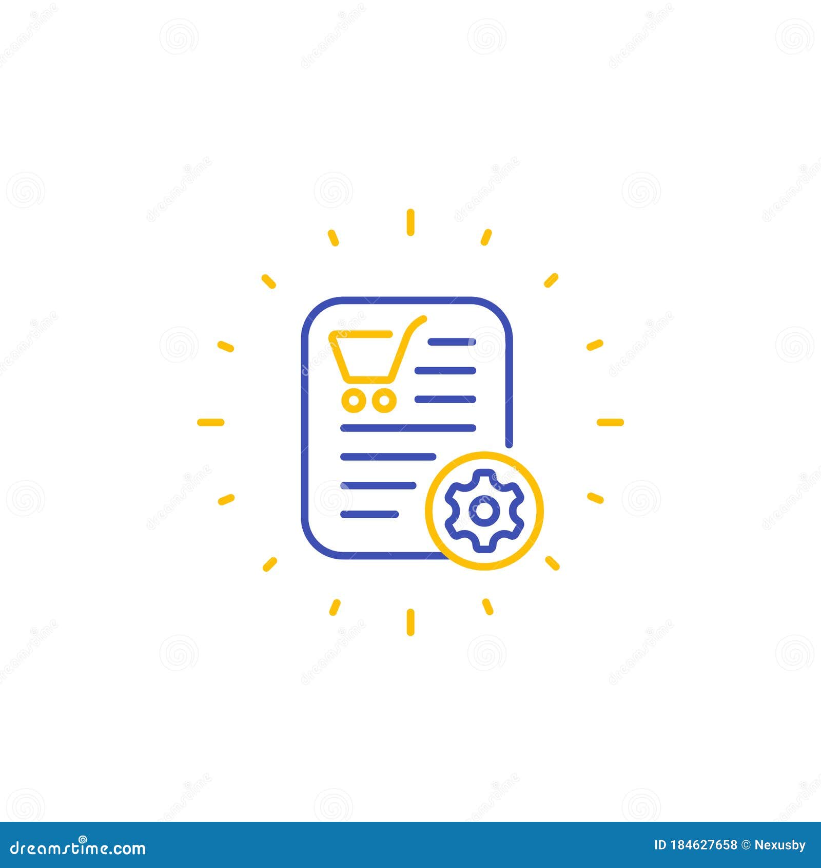 Order Processing Icon, E-commerce Line Vector Stock Vector ...