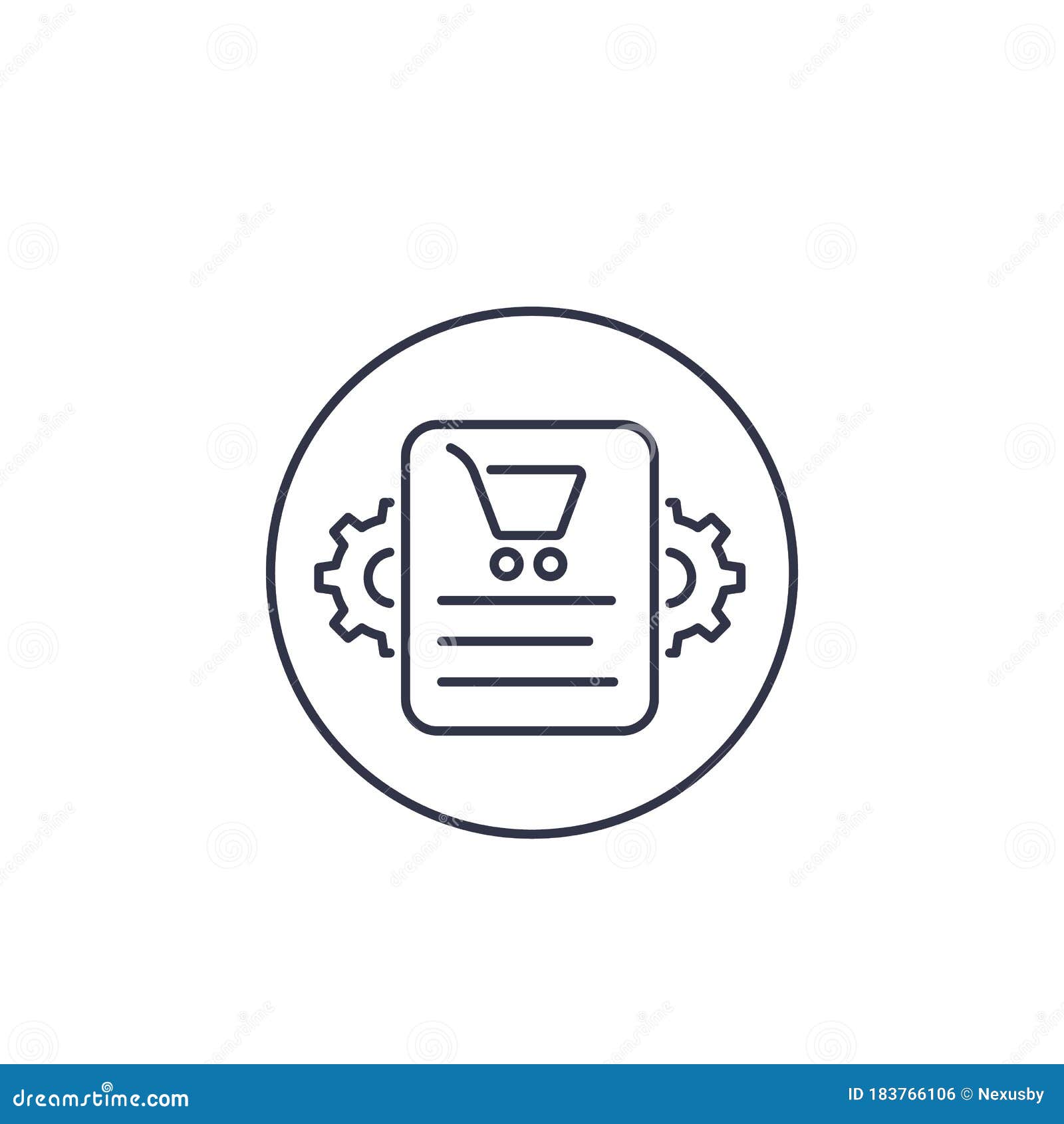 Order Processing Icon, Line Vector Stock Vector - Illustration of ...