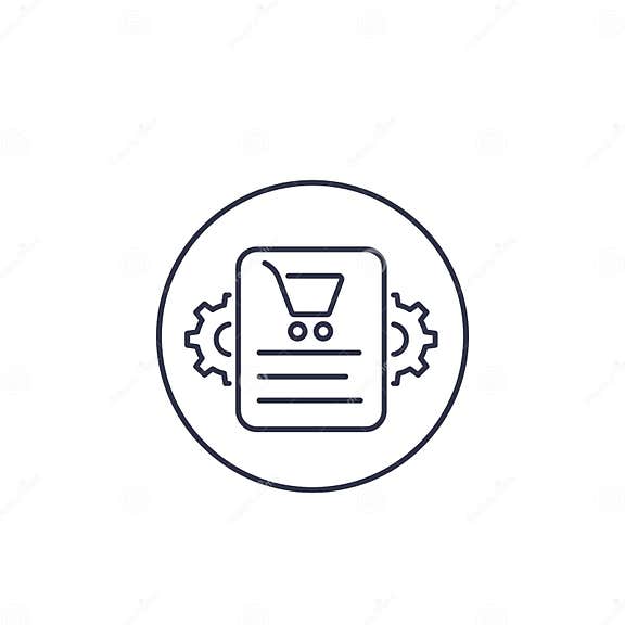 Order Processing Icon, Line Vector Stock Vector - Illustration of ...