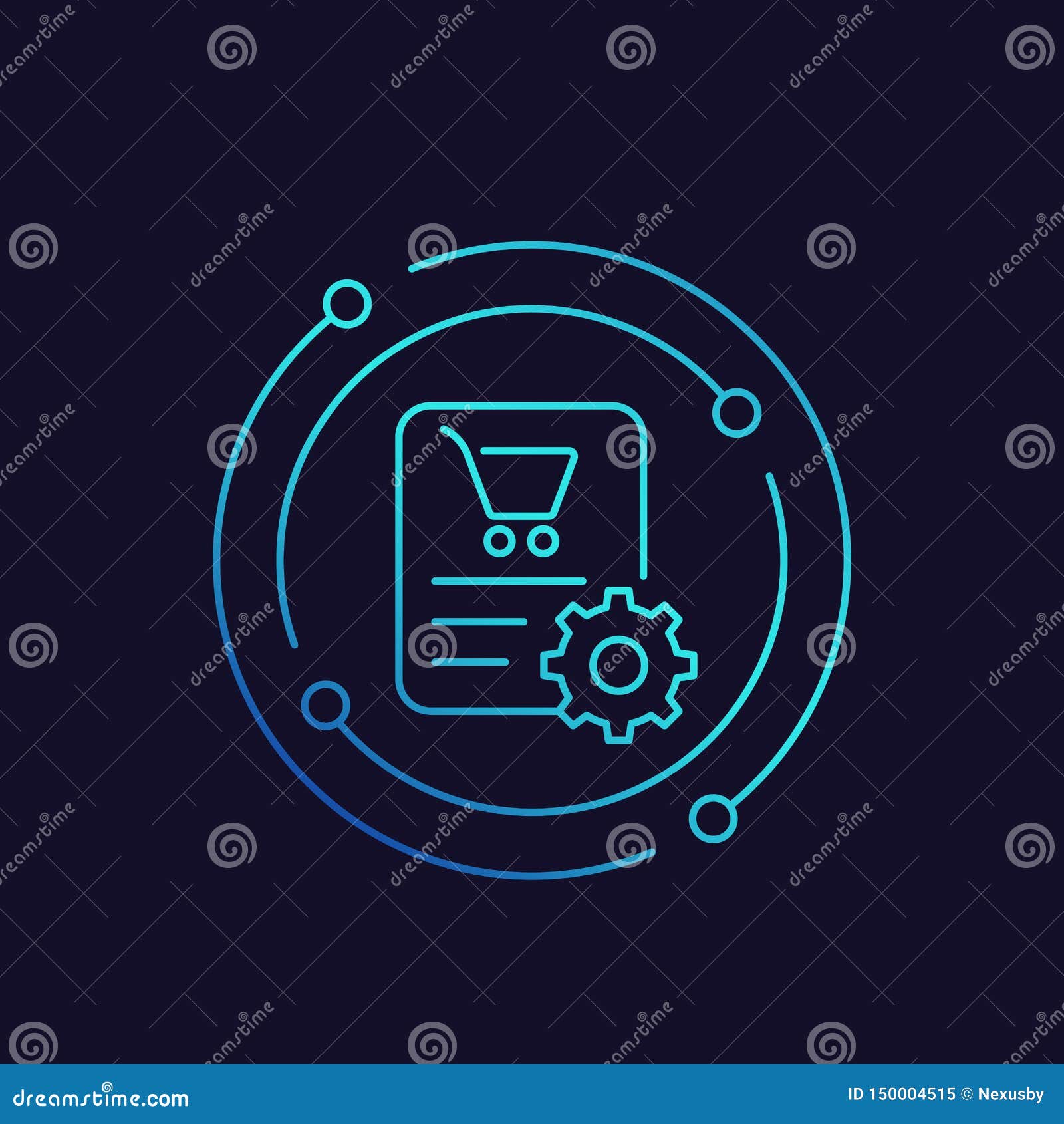 Order Processing Icon, Linear Vector Stock Vector - Illustration of ...