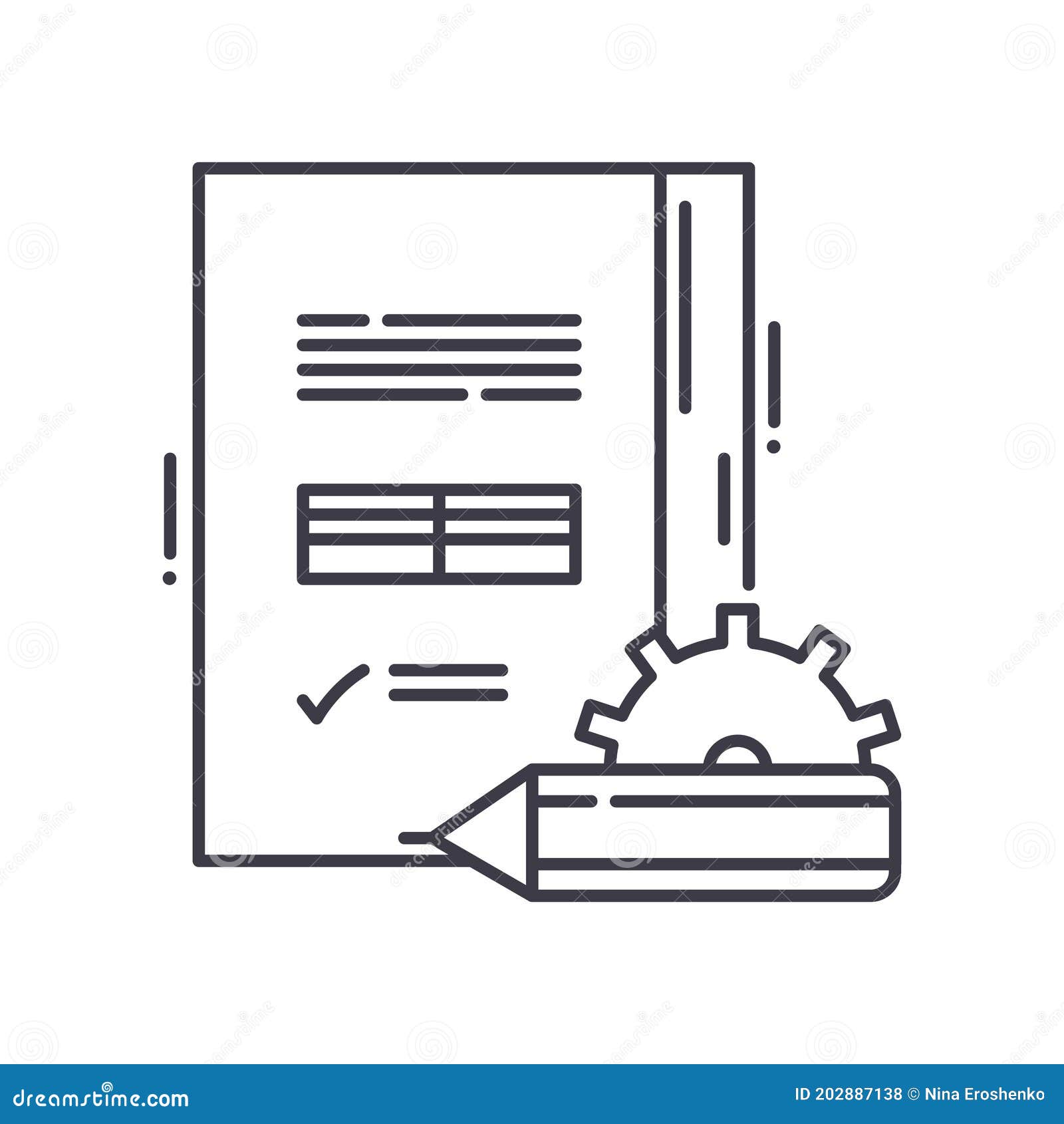 Order Processing Icon, Linear Isolated Illustration, Thin Line Vector ...