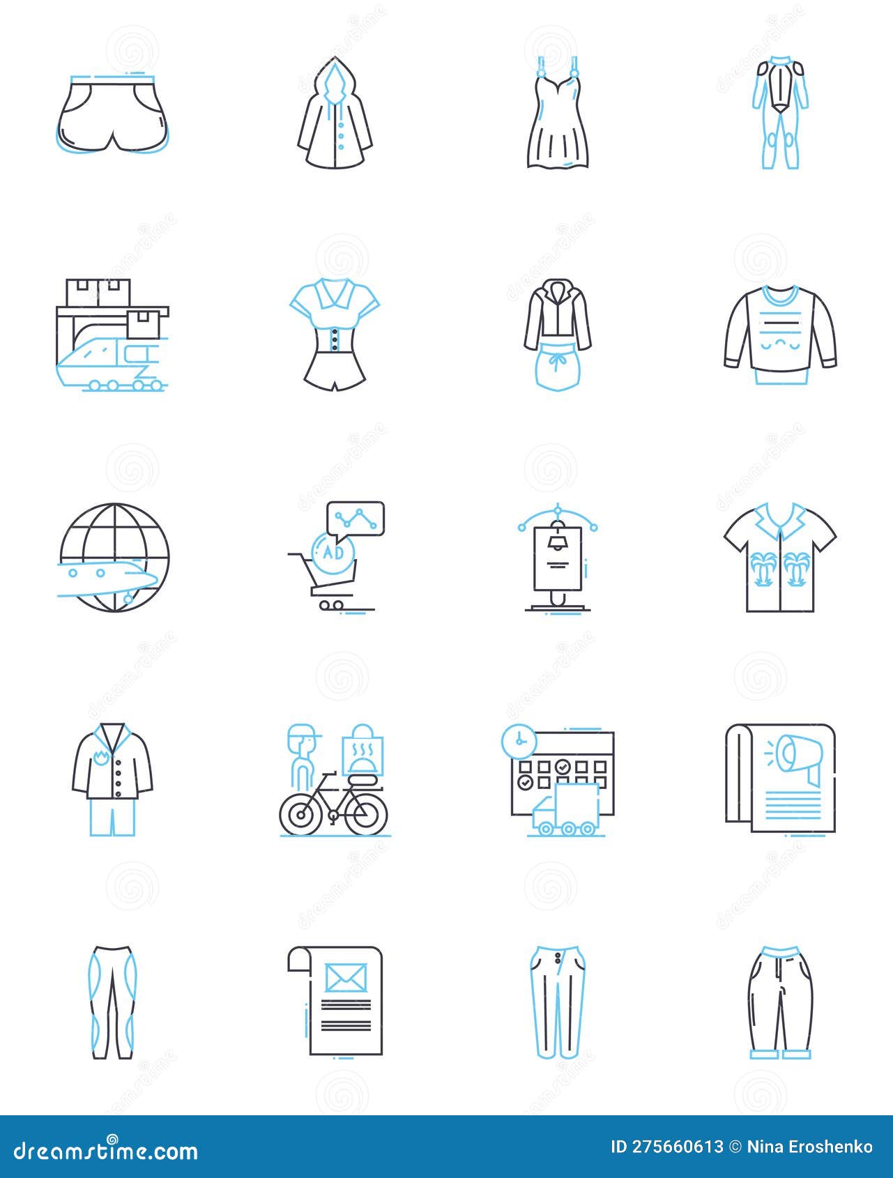 Order Processing Linear Icons Set. Fulfillment, Logistics, Dispatch ...