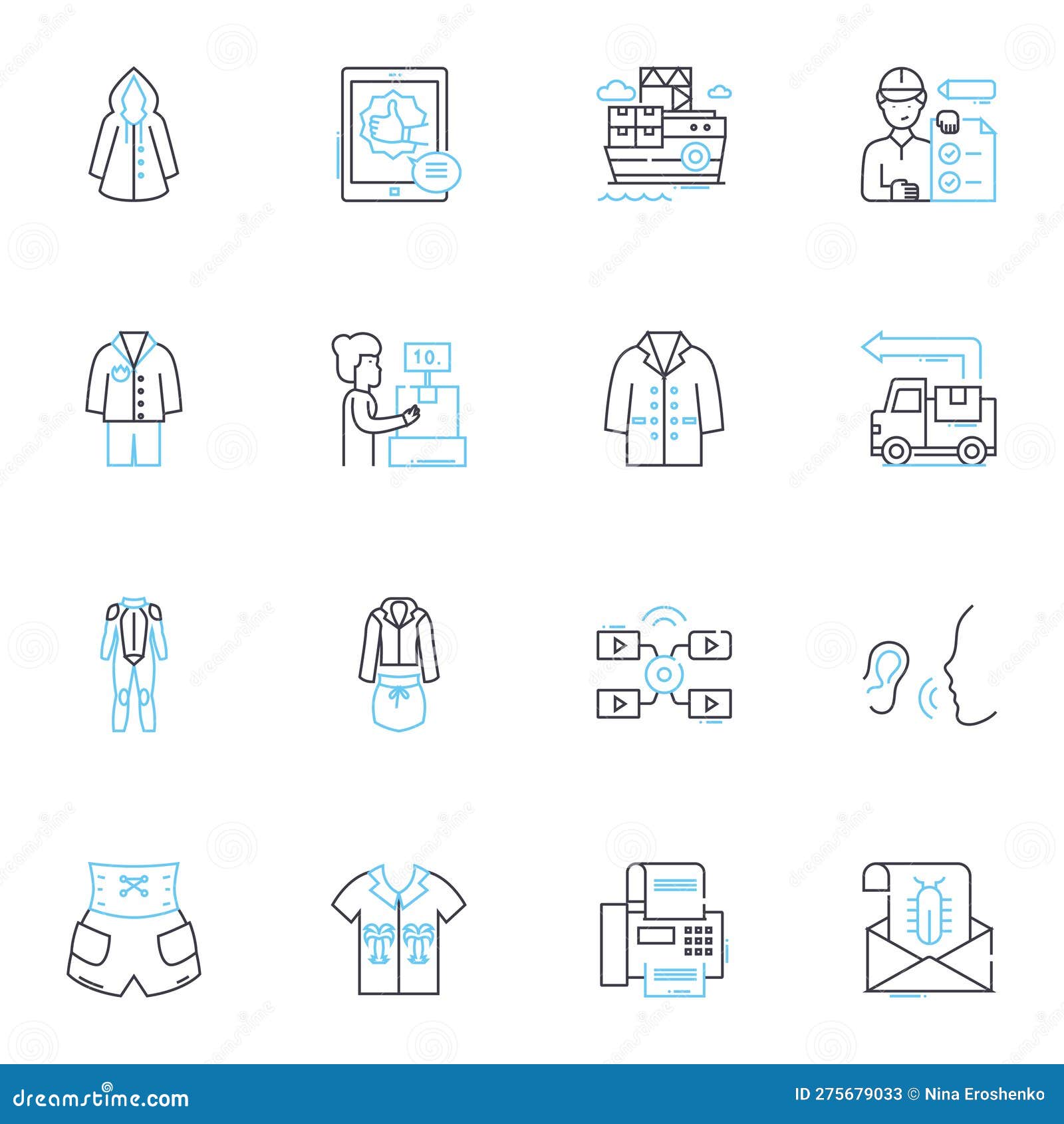 Order Processing Linear Icons Set. Fulfillment, Logistics, Dispatch ...