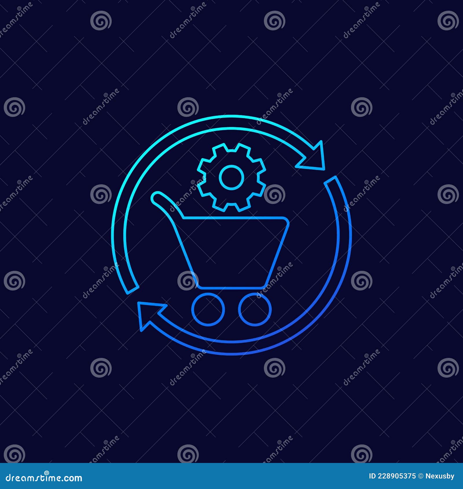 Order Processing and Procurement Icon, Line Vector Stock Vector ...