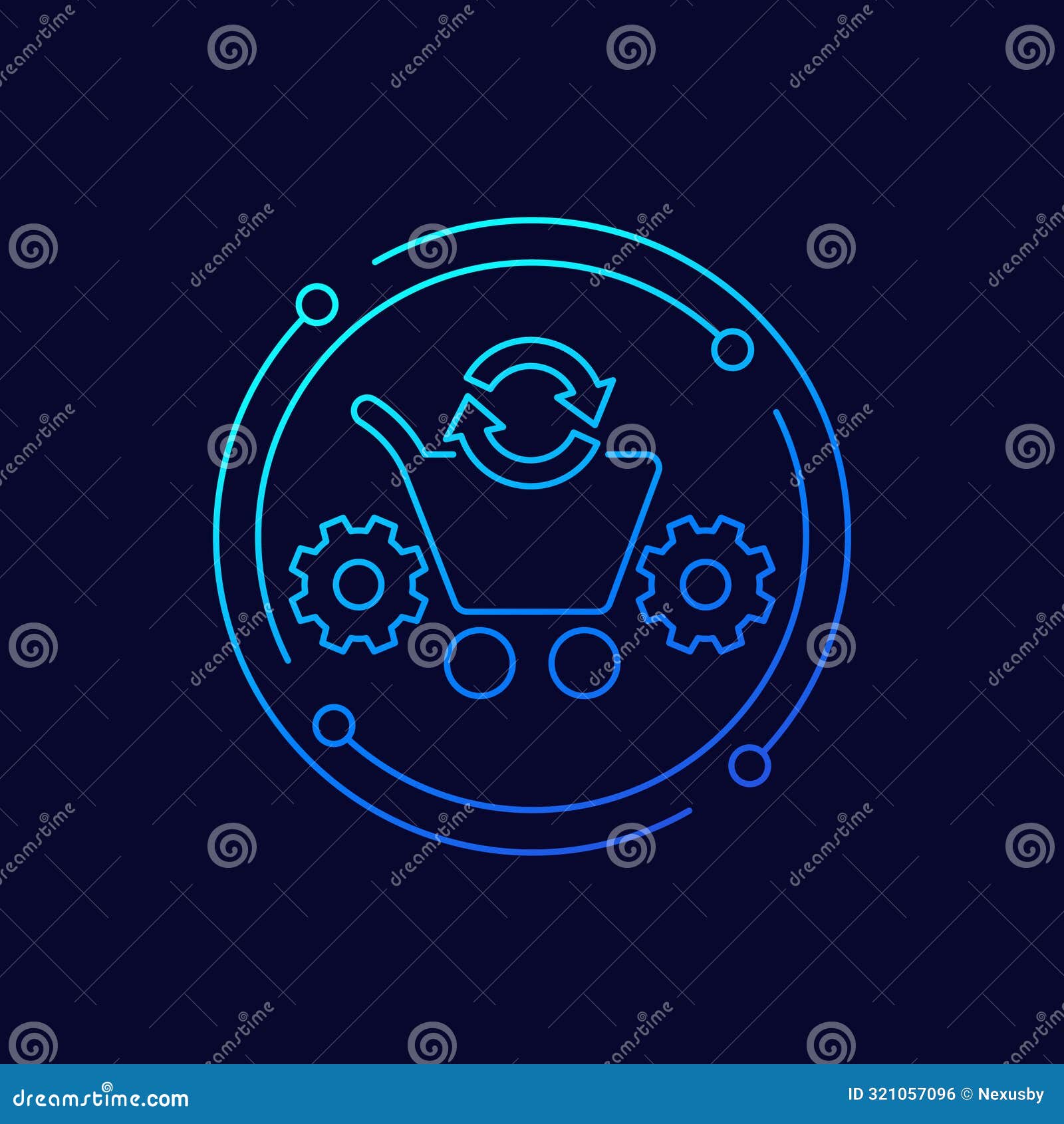 Order Processing and Procurement Icon, Line Design Stock Vector - Illustration of online ...