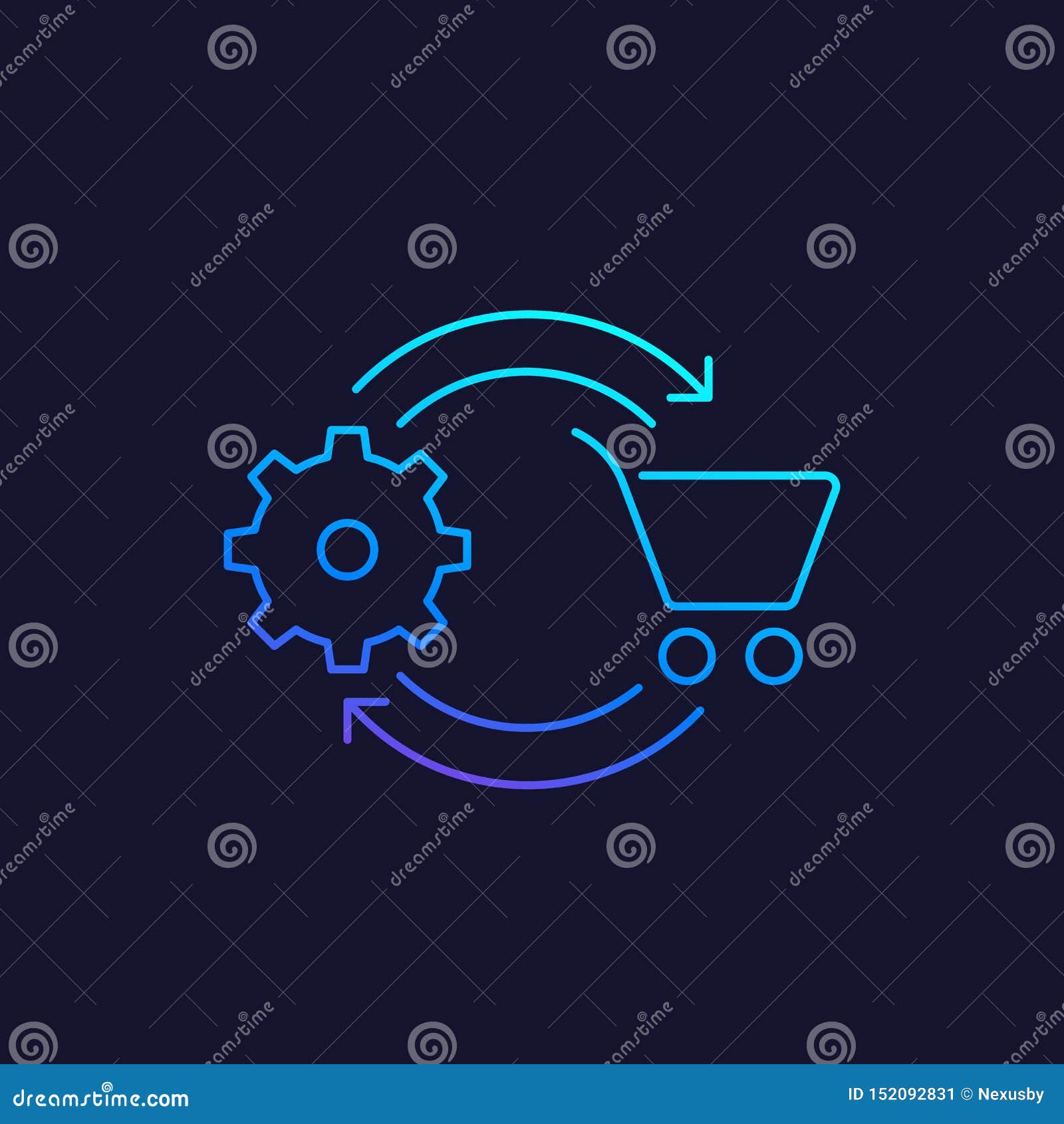 Order Processing Vector Linear Icon Stock Vector - Illustration of ...