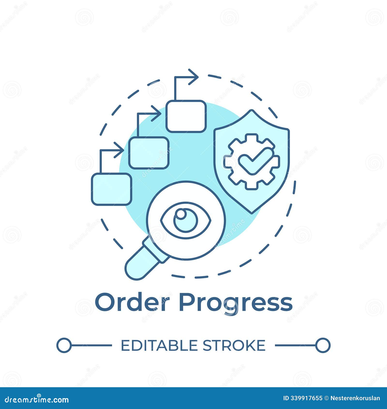 Order Progress Soft Blue Concept Icon Stock Illustration - Illustration ...