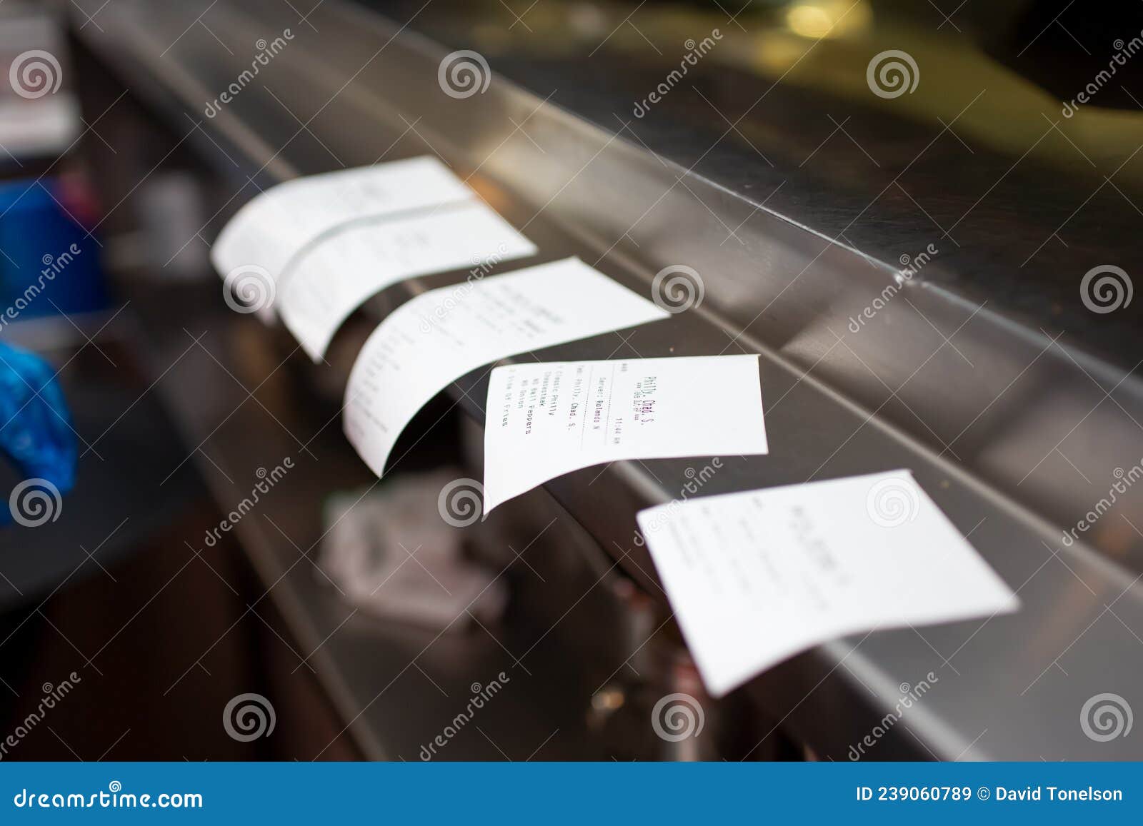 Order receipts on counter editorial stock image. Image of prep - 239060789