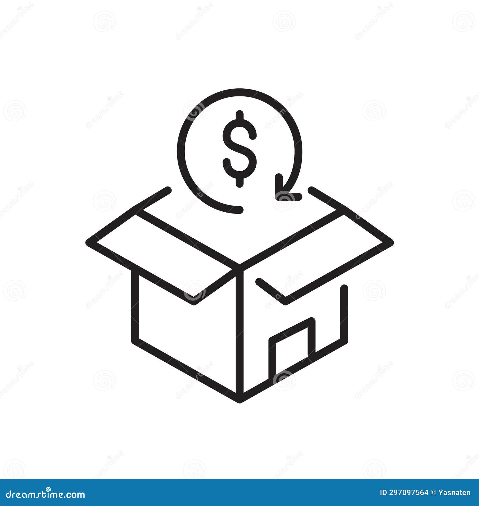 Order Return with Refund from Store. Parcel Box and Dollar with Renew ...