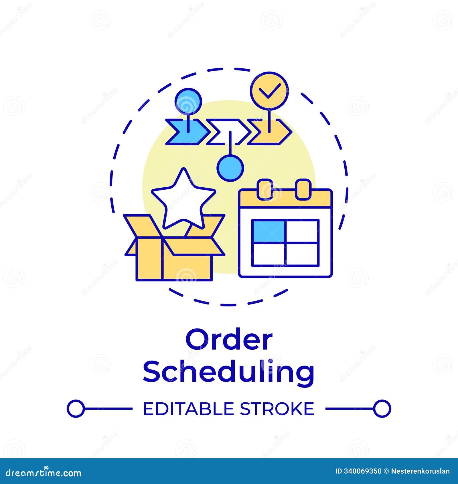 Order Scheduling Multi Color Concept Icon Stock Illustration ...