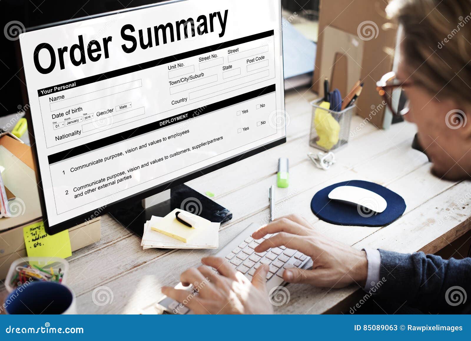 Order Summary Document Form Invoice Concept Stock Image - Image of ...