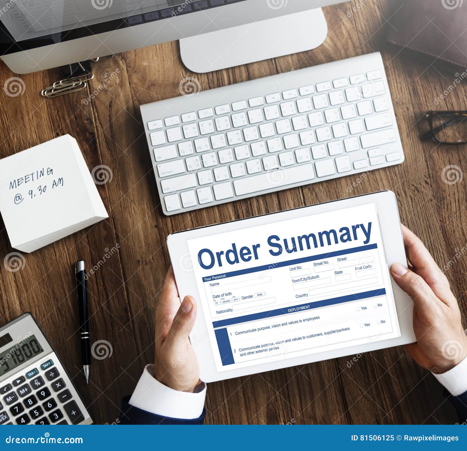 Order Summary Document Form Invoice Concept Stock Image - Image of ...
