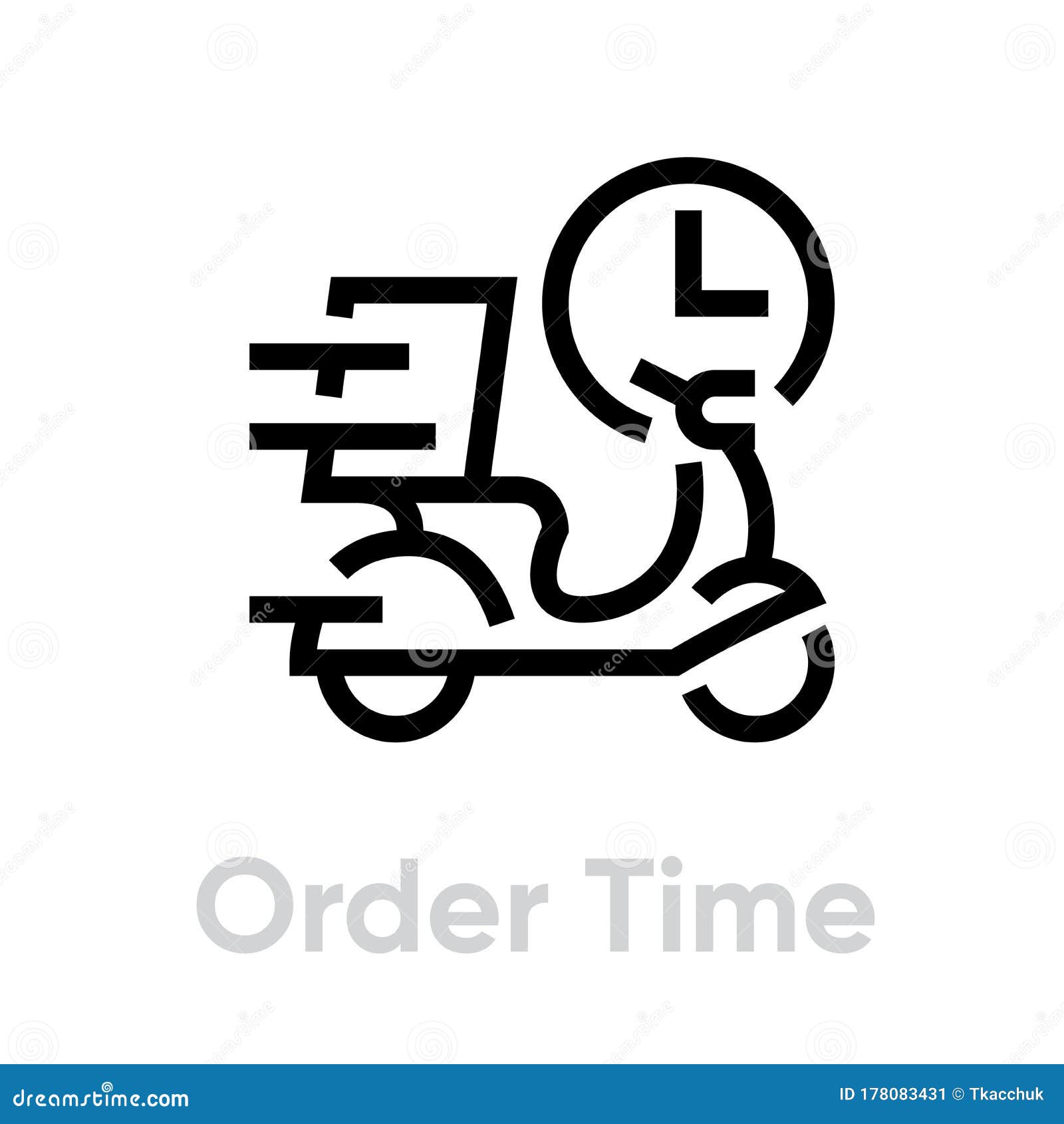 Order Time Delivery Bike Icon. Editable Line Vector Stock Vector ... Order Time Delivery Bike Icon. Editable Line Vector Stock Vector ...