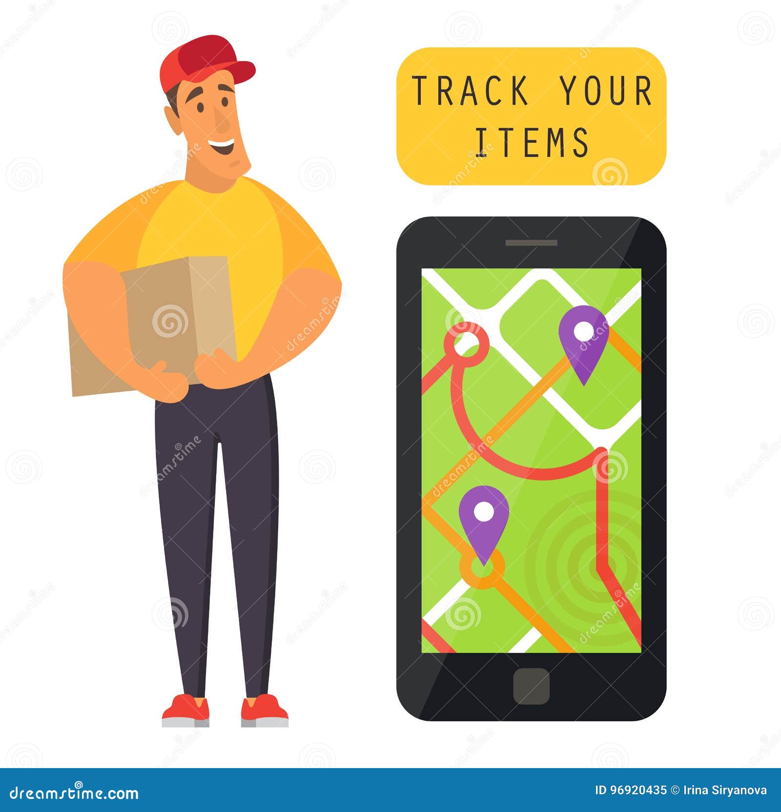 Order tracking delivery stock vector. Illustration of carrier - 96920435