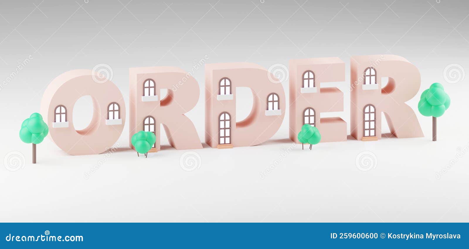 Order Word Made Made by Tiny Cute Houses on Light Grey Background Stock ...