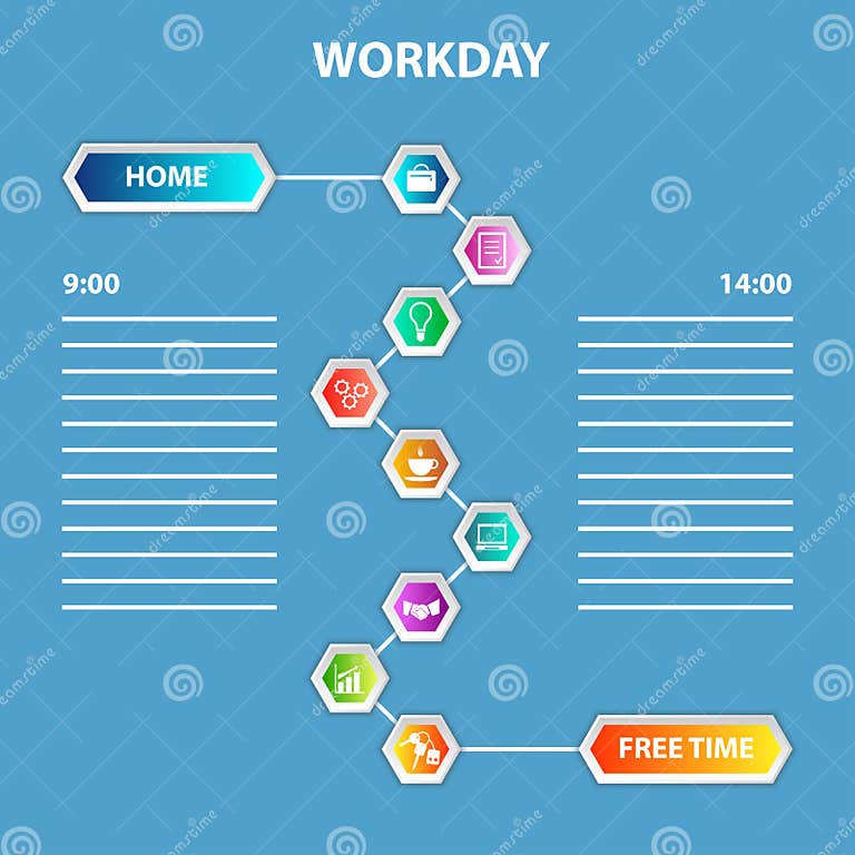 Order of Workday Template stock vector. Illustration of auto - 53775238
