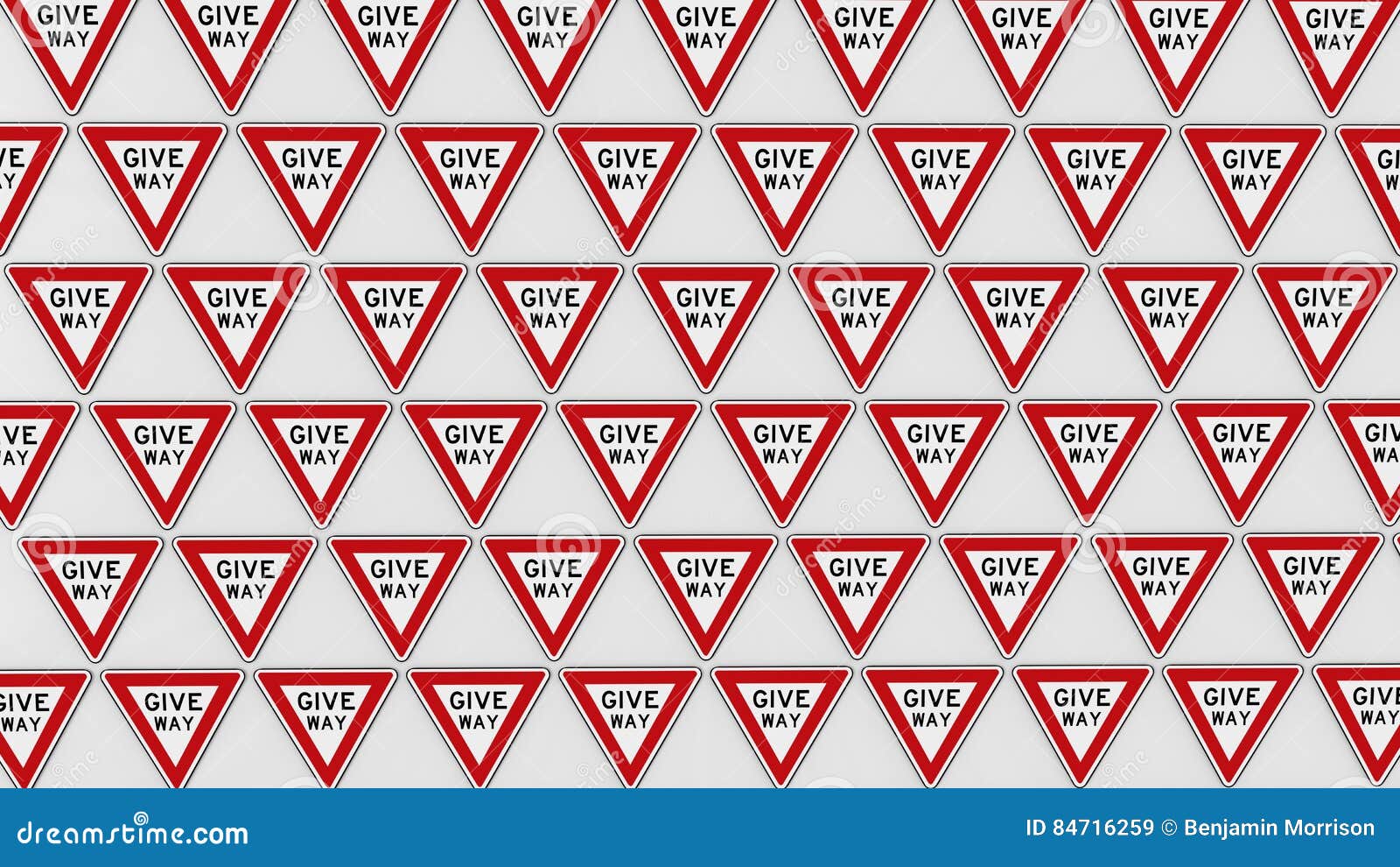 Ordered Grid of Give Way Signs Stock Illustration - Illustration of ...