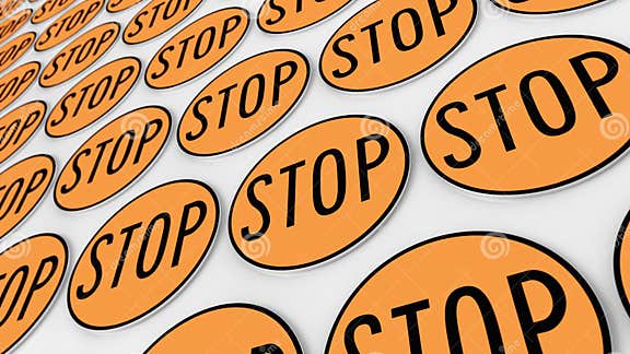 Ordered Grid of Orange Stop Signs Stock Illustration - Illustration of ...