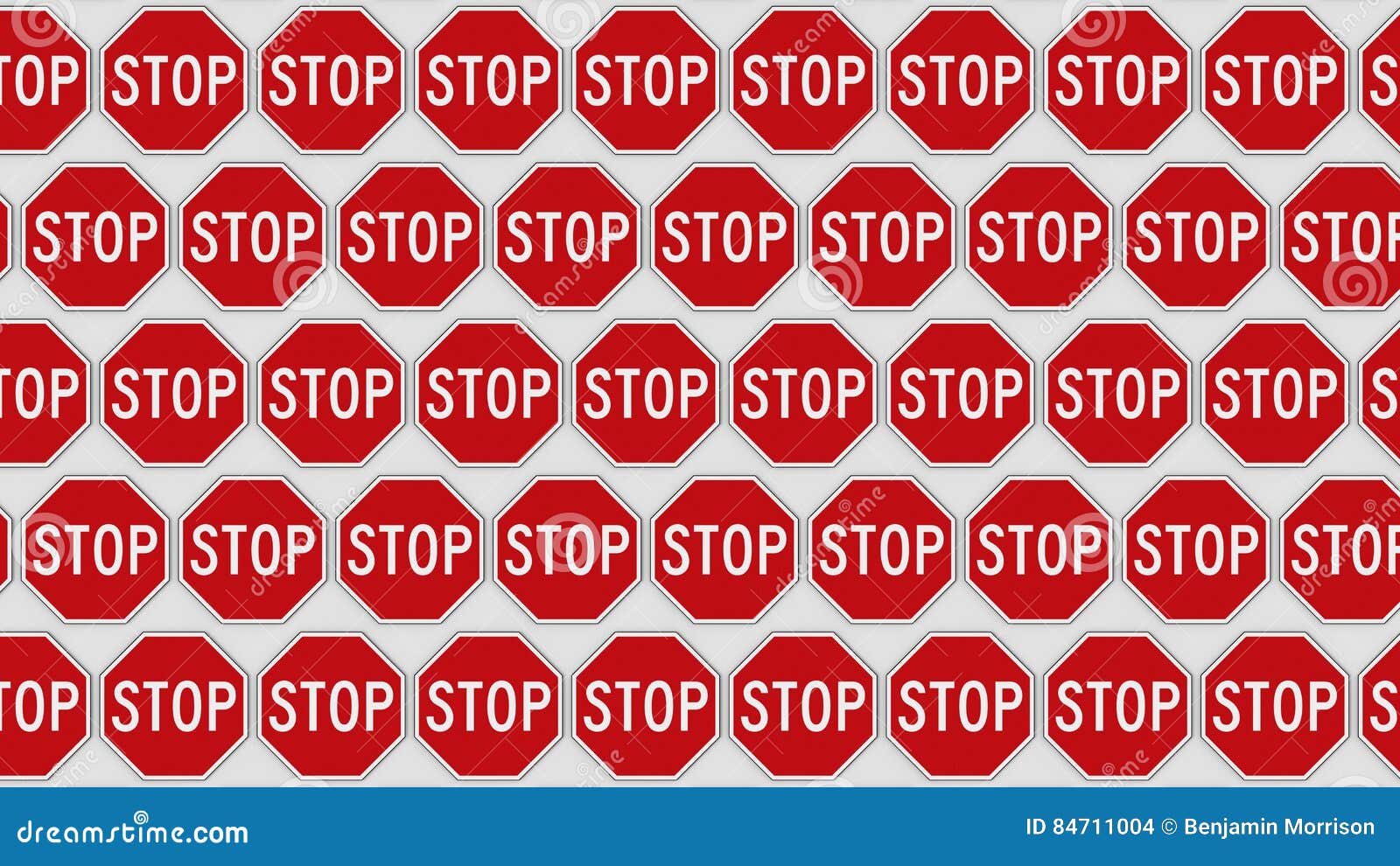 Ordered Grid of Stop Signs on a Wall Stock Illustration - Illustration ...