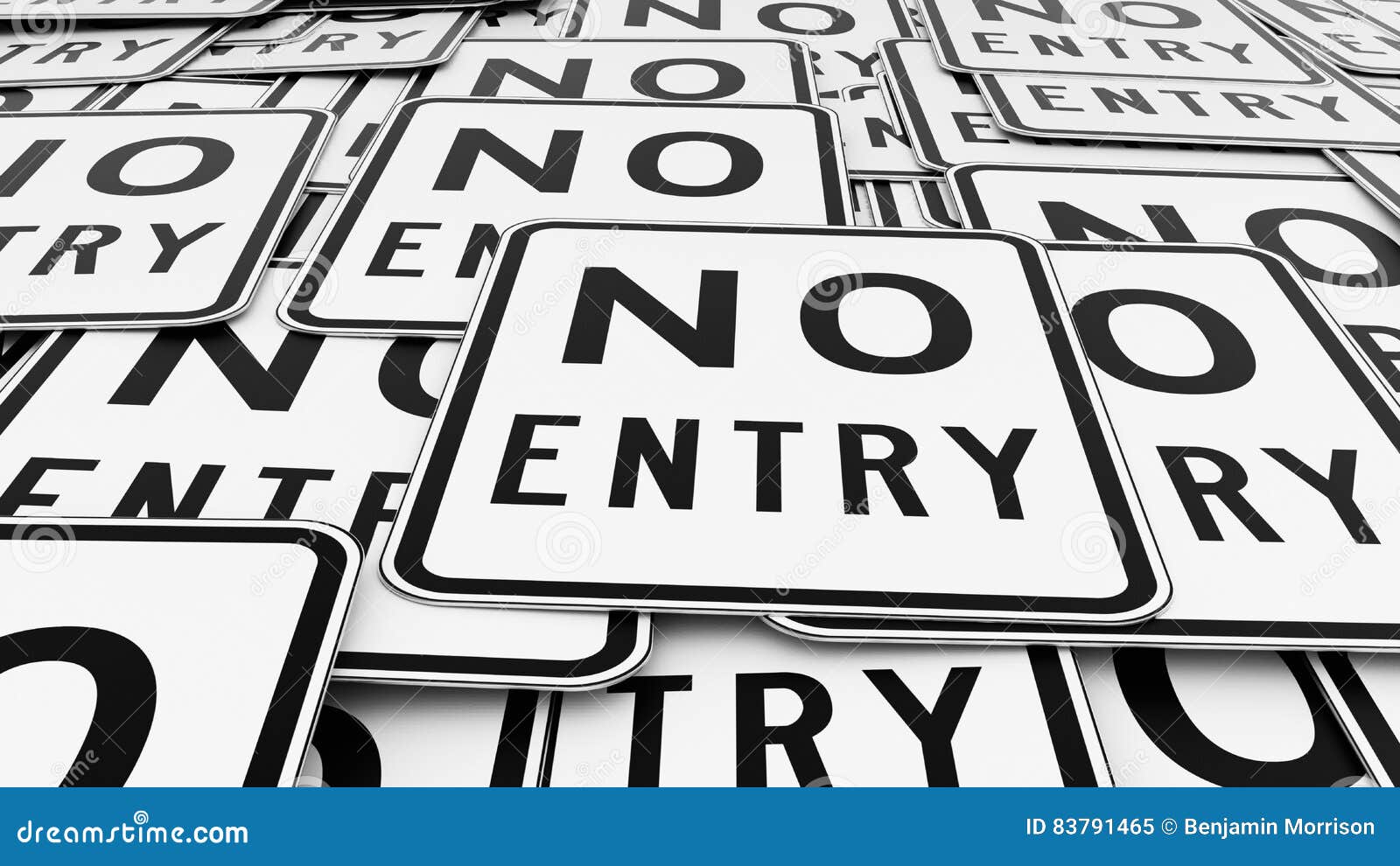 Pile Of No Entry Traffic Signs Royalty-Free Cartoon | CartoonDealer.com ...