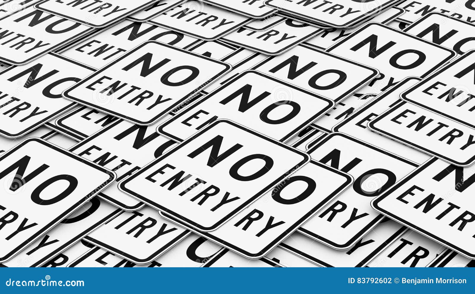 Ordered Pile of No Entry Signs Stock Illustration - Illustration of ...