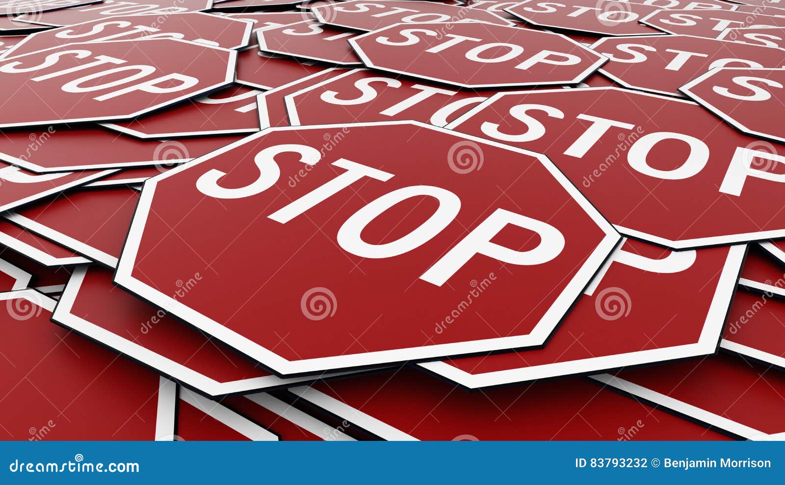 Octagonal Stop Sign With White Hand Symbol On Red Background. Vector ...