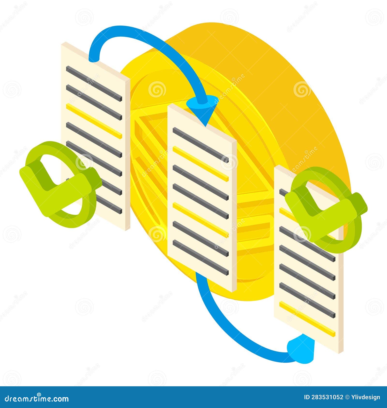 Ordered Record Icon Isometric Vector. Web Page Transition Arrow and ...