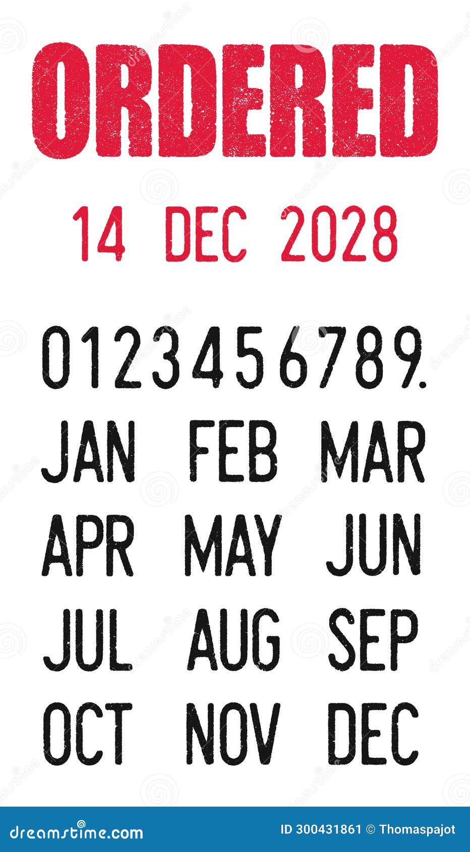 Ordered stamp with dates stock vector. Illustration of industry - 300431861