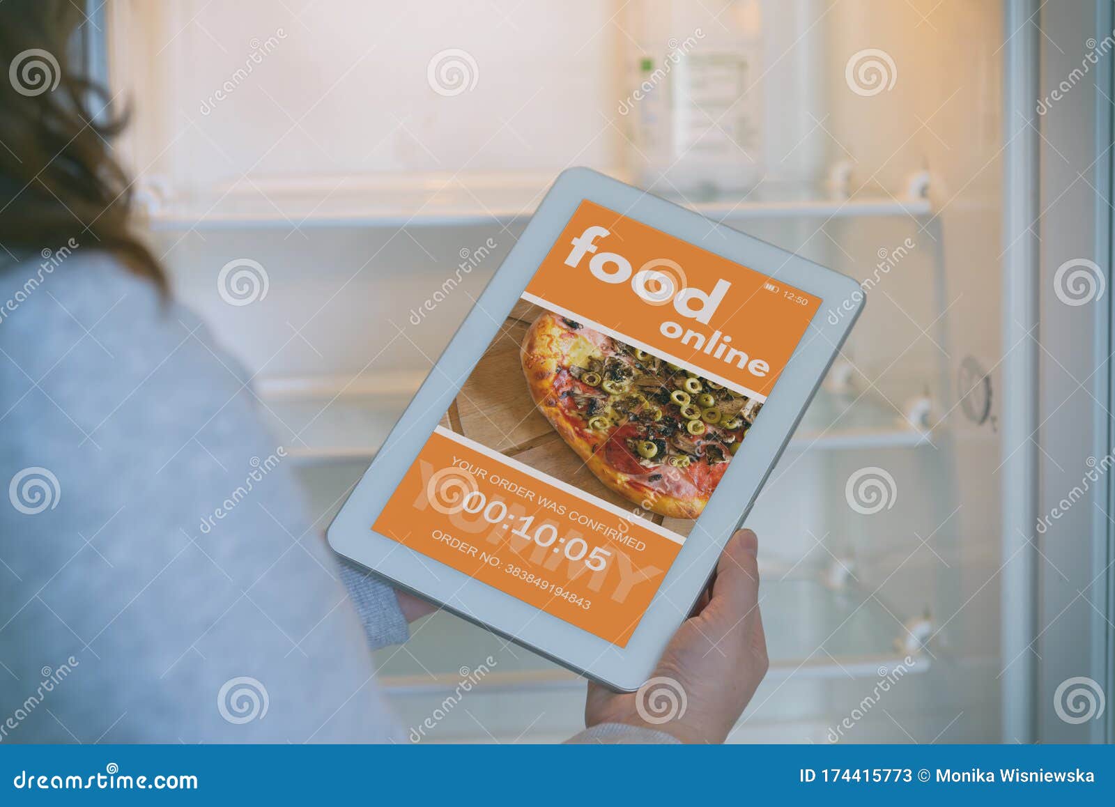 Ordering Food Online by Tablet Stock Image - Image of interface ...