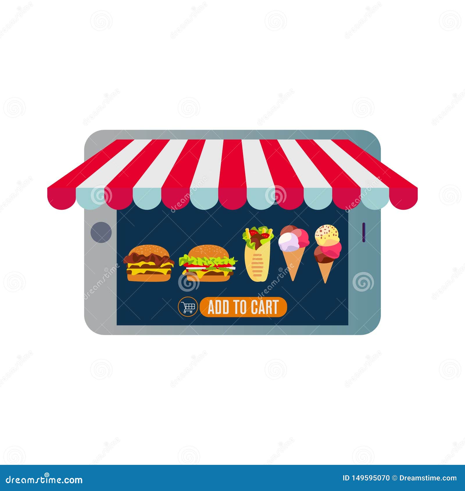 Ordering Food Online Vector. Order Fast Food Online Concept. Stock ...