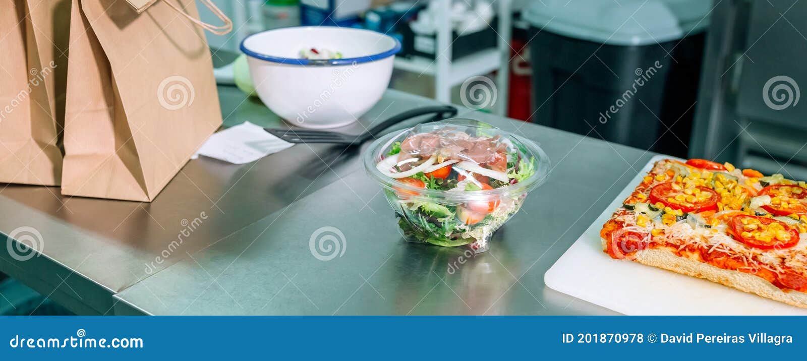 Ordering Food in a Restaurant Kitchen Stock Photo - Image of panorama ...