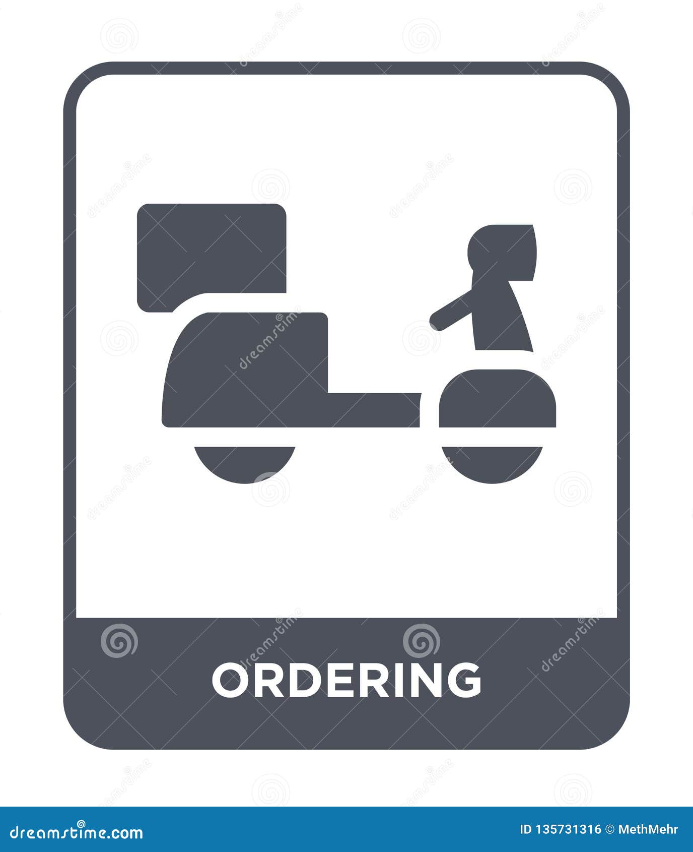 Ordering Icon in Trendy Design Style. Ordering Icon Isolated on White ...