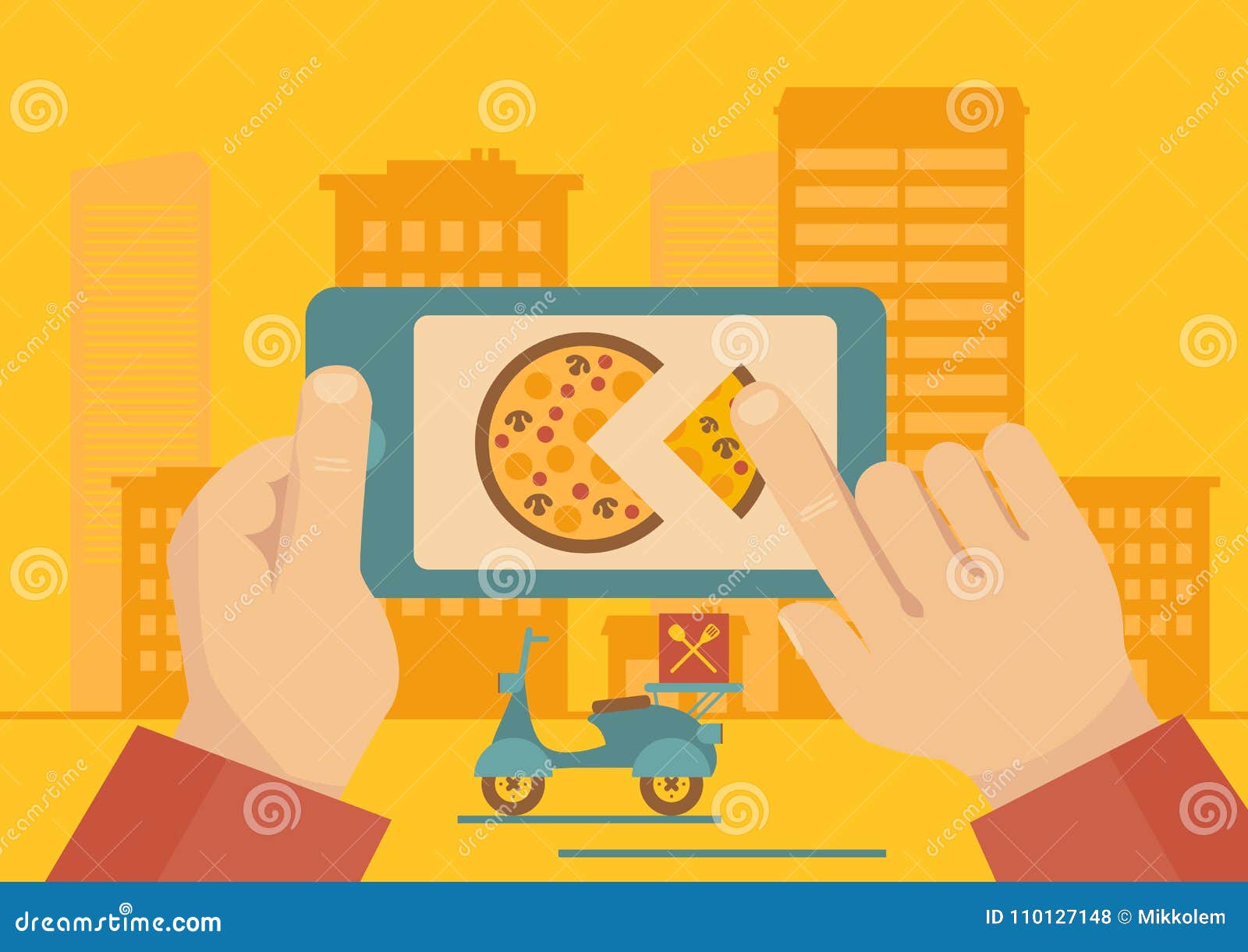 Ordering Pizza Delivery Application Stock Vector - Illustration of ...